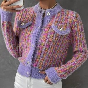 SHEIN | Sweaters | Fuzzy Cardigan | Poshmark